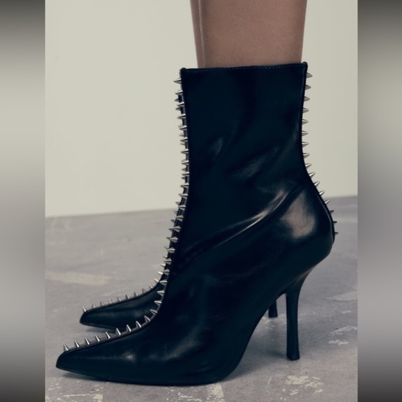 Zara | Shoes | Zara Studded High Heel Ankle Boots 32290 | Poshmark